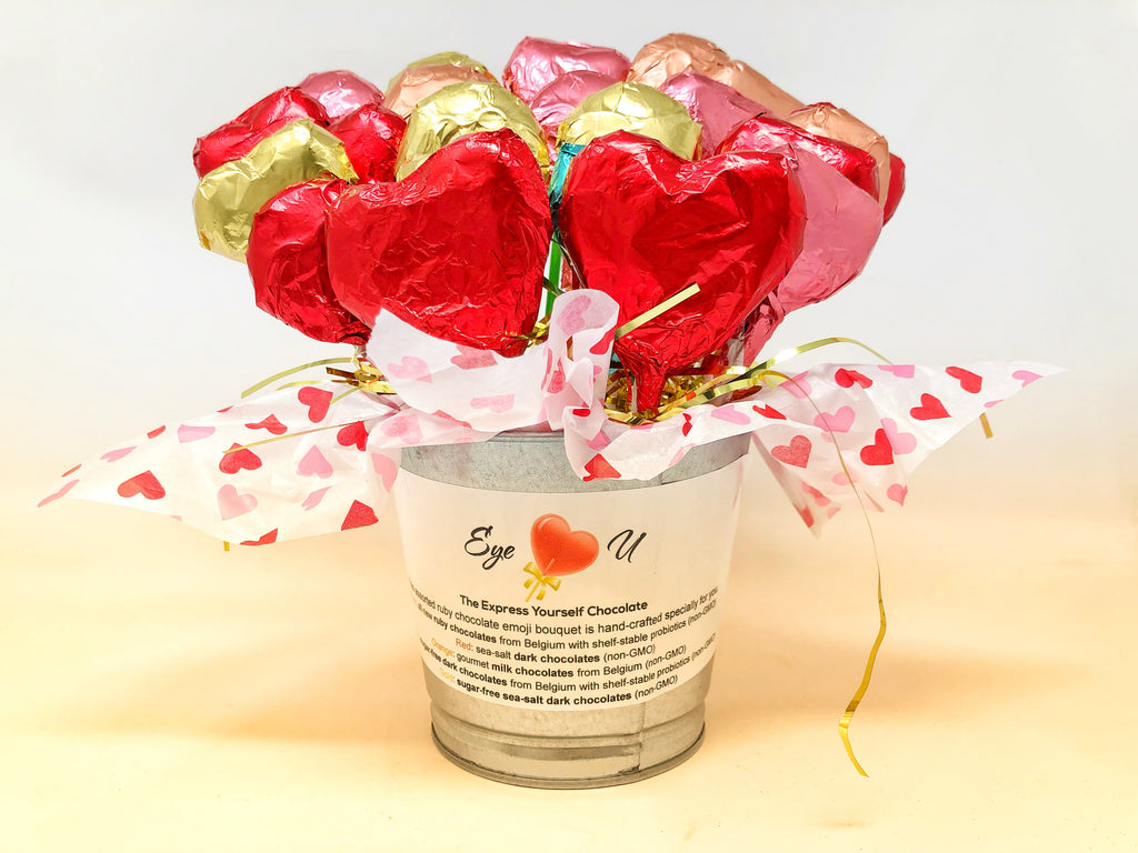 Ruby Chocolates + Assorted Chocolates Flower Bouquet - Hearts + Flower ...